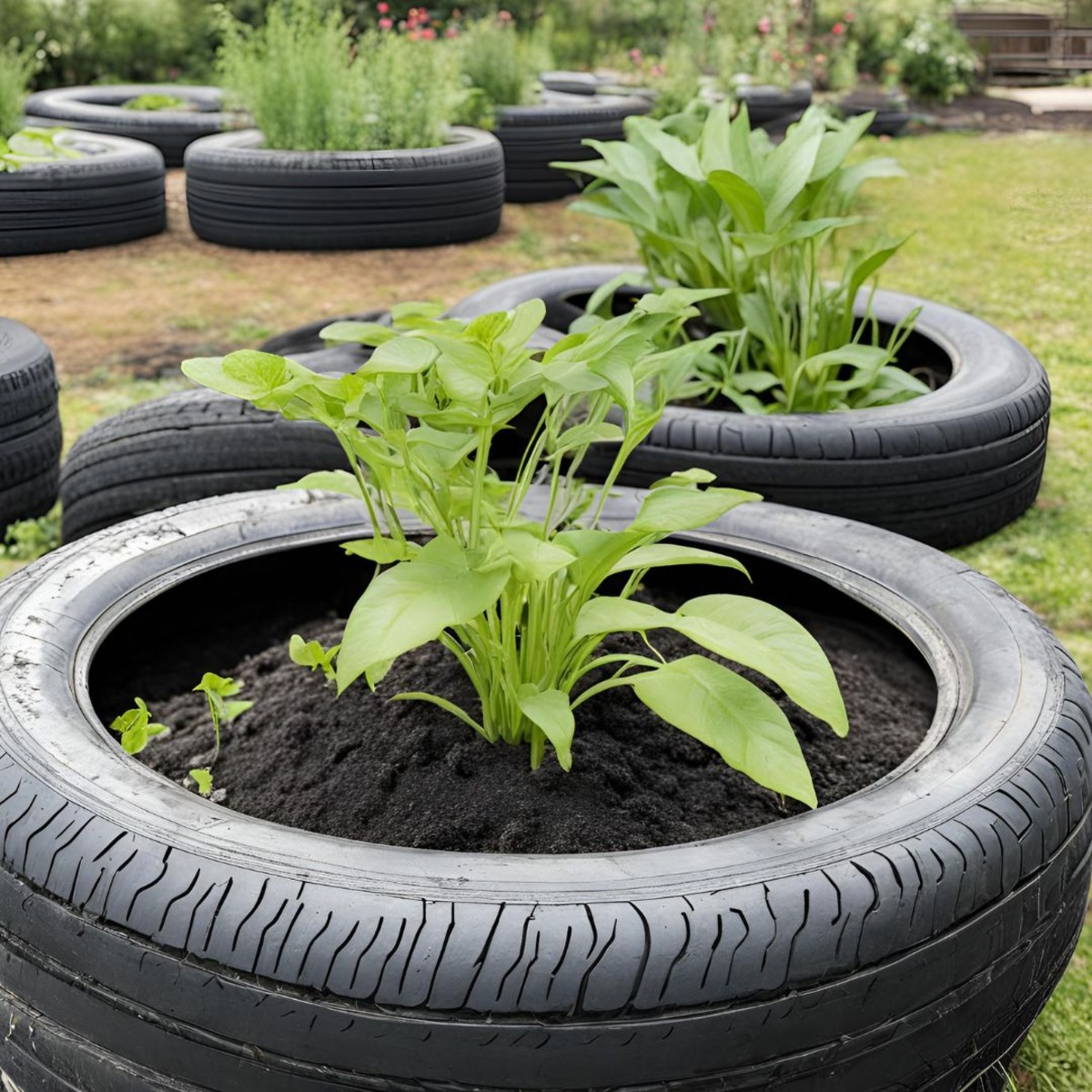 How to Use Old Tires in a Garden - Try To Garden